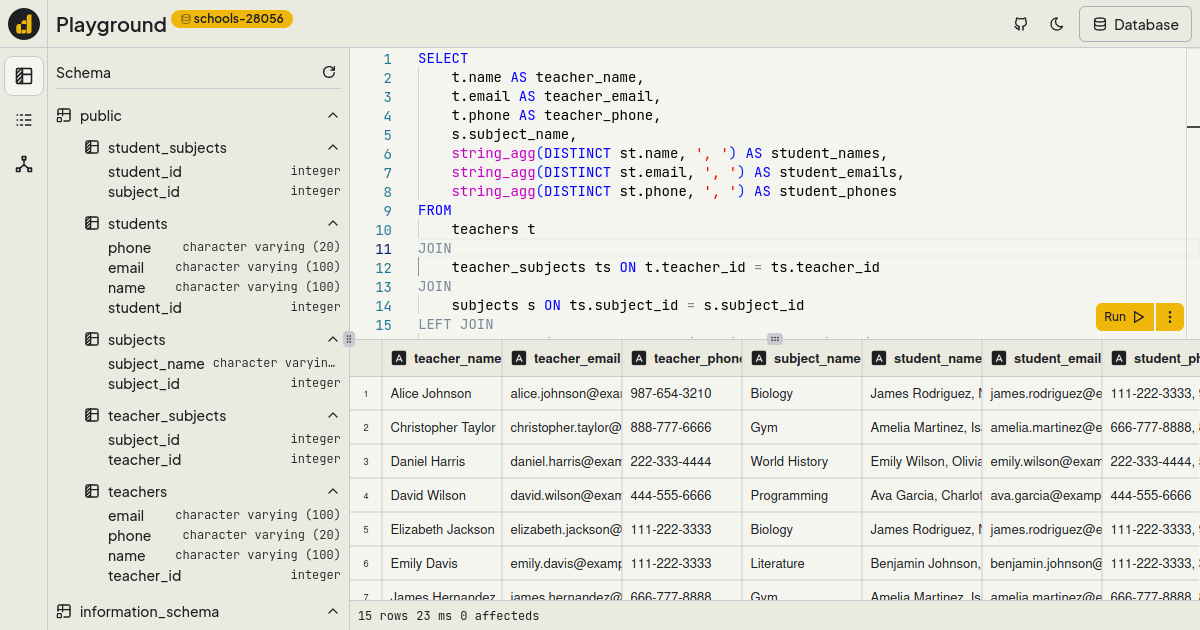 PostgreSQL Playground | Datawan Labs